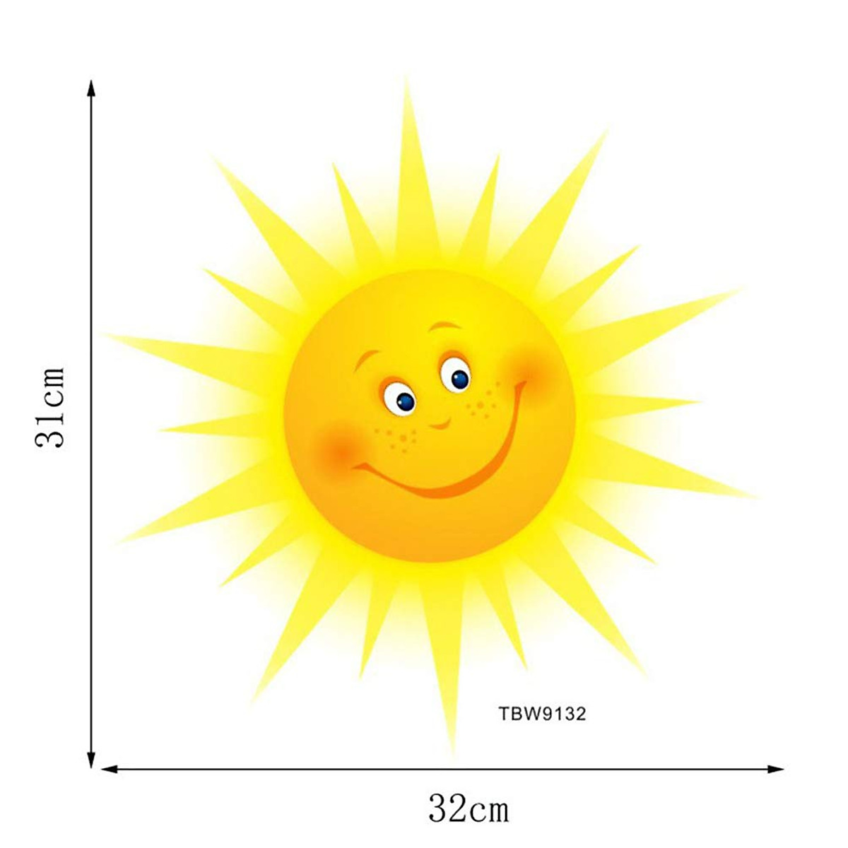 Smiling Sun Wall Sticker Wall Decal Sun Wallpaper for Kindergarten Home Room Wall Decorations
