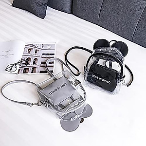 MOSSTYUS Clear Casual Daypack Transparent Crossbody Shoulder Daypack Cosmetic Bag