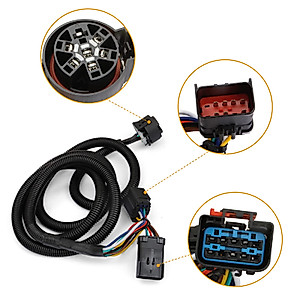 MITZONE 7-Foot 7-Pin Truck Bed Trailer Wiring Plug Harness Extension Compatible with 1995-2009 Dodge Ram 1500 2500 3500, 1995-2010 Dodge Dakota for Fifth-Wheel and gooseneck Trailers