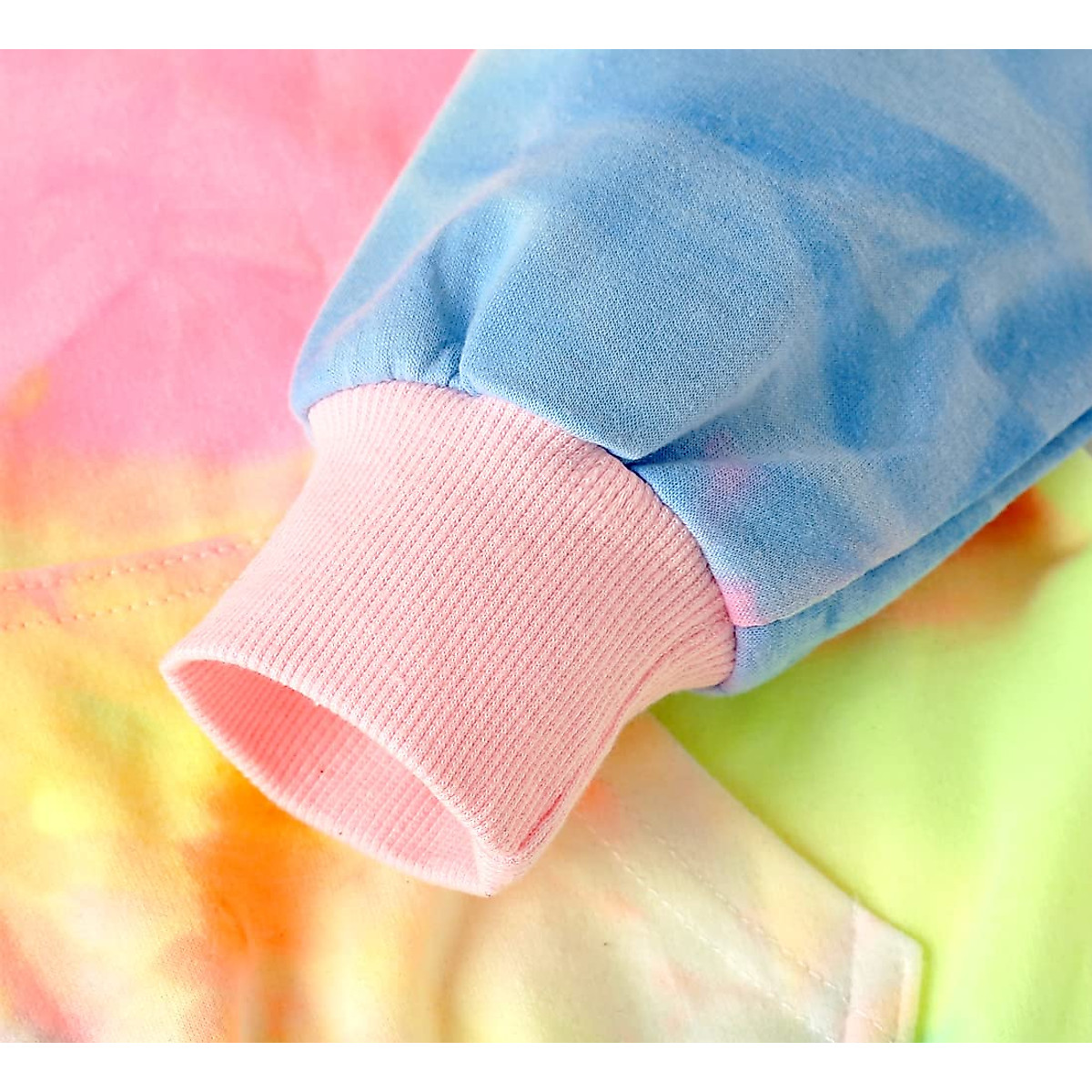 Julerwoo Toddler Cotton Tie Dye Sweatshirts Girls' Pink Pullover Sweatshirts Hoodie(3T, Pink Tiedye)