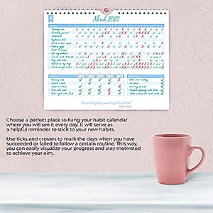Clever Fox Habit Tracker Calendar – Inspirational Goal Tracker and Habit Calendar for Atomic Habits – Colorful Habit & Goal Planner Journal to Boost Productivity – 24 Months, 10″ x 8″ (Turquoise)
