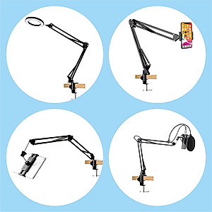 XINME Desk lamp Clamp: 2PACK 1/2 Enlarge Hole Replacement C Clamp Desk Light,Magnifying Glass w/ Light,Table Mic Stand,Mic Arm Desk Mount, Phone Holder,for Office Work Task (M Black) (C CLAMP SMALL)