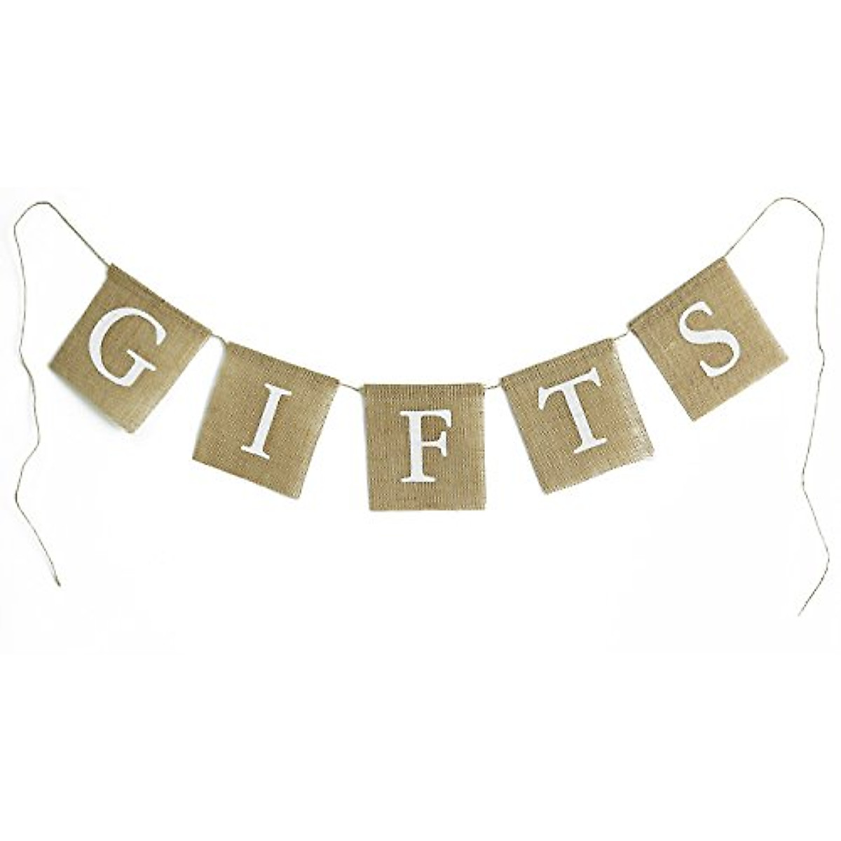 dealzEpic - Rustic Burlap GIFTS Bunting Banner Sign for Bridal Shower Party and Wedding Decoration