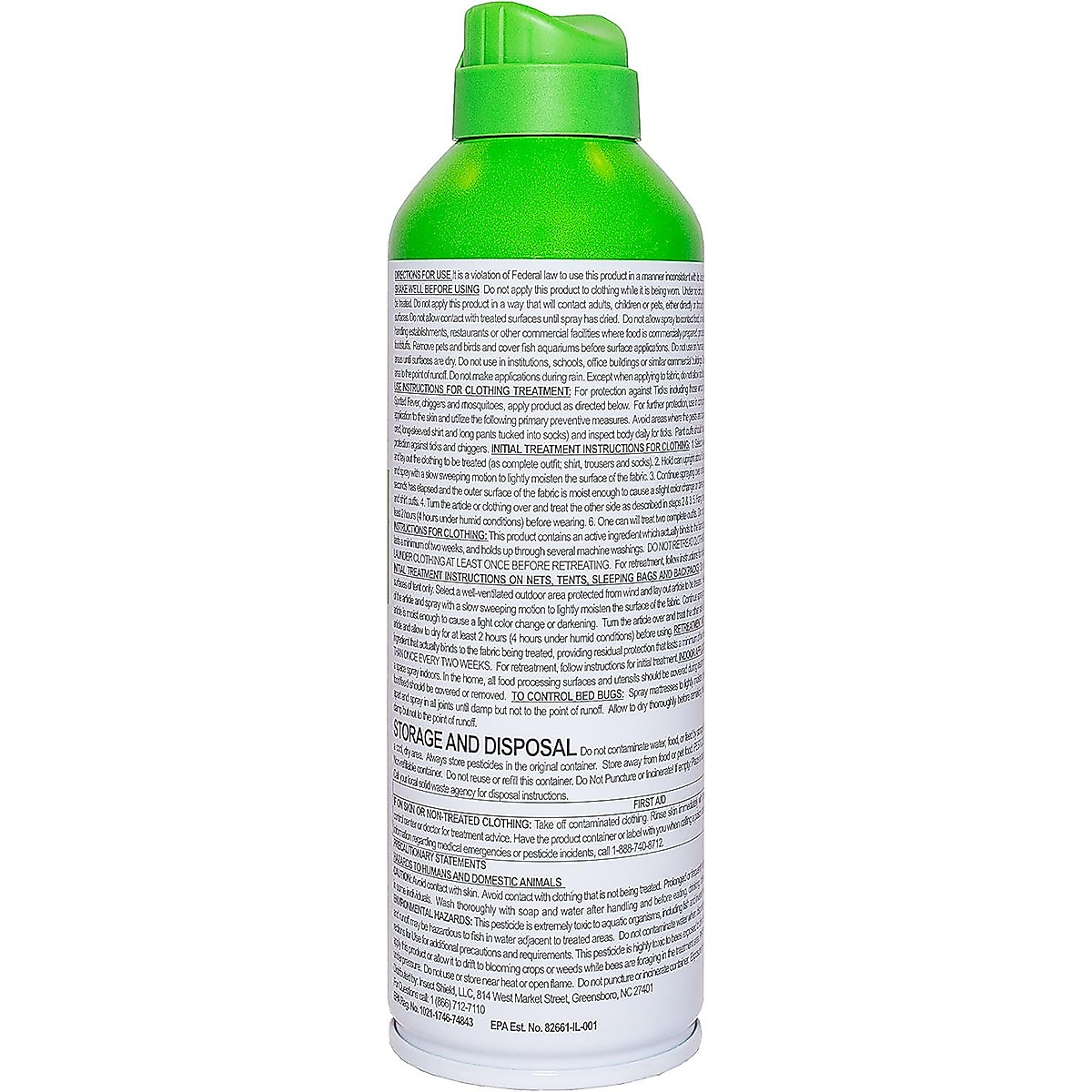 Insect Shield Premium Permethrin Spray - Tick, Flea, Fly, Mosquito, Chigger, Spider & Bed Bug Repellent for Clothing, Gear, Furniture, & Tents, Last up to 60 Days, Clear, 6 Oz Aerosol