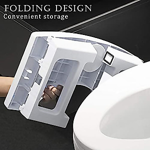 Toilet Stool Foldable Poop Stool Adult Bathroom Stool Toilet Step Poop Foot Stool with Scented Bead Box Folding Squat for Toddler and Adult Bathroom Stool 7-inch Height Toilet Assistance Steps White