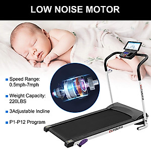 GOYOUTH Folding Treadmill for Home Electric Motorized Workout Foldable Running Machine Portable Compact Treadmills Jogging Machine for Running and Walking Exercise Fitness, Free Installation