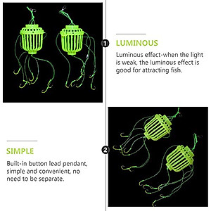 BESPORTBLE 2pcs Fluorescent Explosion Hook Lure Cage Carp Feeder Trap Fishing Hook Bait Feeder Trap Cage Fishing Bait Basket Lure Trap Hook Fishing Bait Hook Carp Fishing Feeder Bait Trap