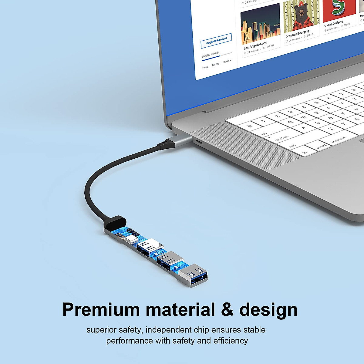 Lightning to USB Hub [Apple MFi Certified] 4-in-1 USB OTG Hub with 3 USB 3.0 Port and Fast Charging Port for iPhone/iPad Compatible with USB Microphones/USB Flash Drive/Keyboard/Mouse/USB Sound Card