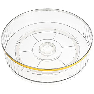 UPKOCH Turntable Organizer Rotating Condiment Rack Kitchen Cabinet Storage Container Cosmetic Makeup Organizers for Pantry Fridge Vanity Bathroom White Shelf Organizer