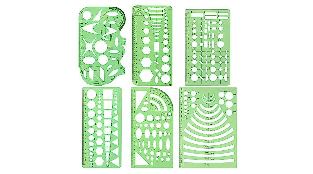 LAMXTX 6 PCS Measuring Stencils for Precise Drawings
