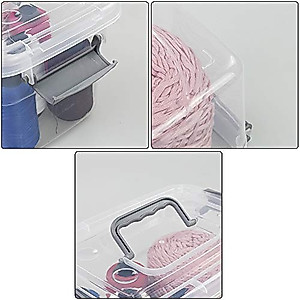 Saedy 5 Quart Latching Box, Great Funtionality Plastic Storage Bin with Lid (6 Packs)