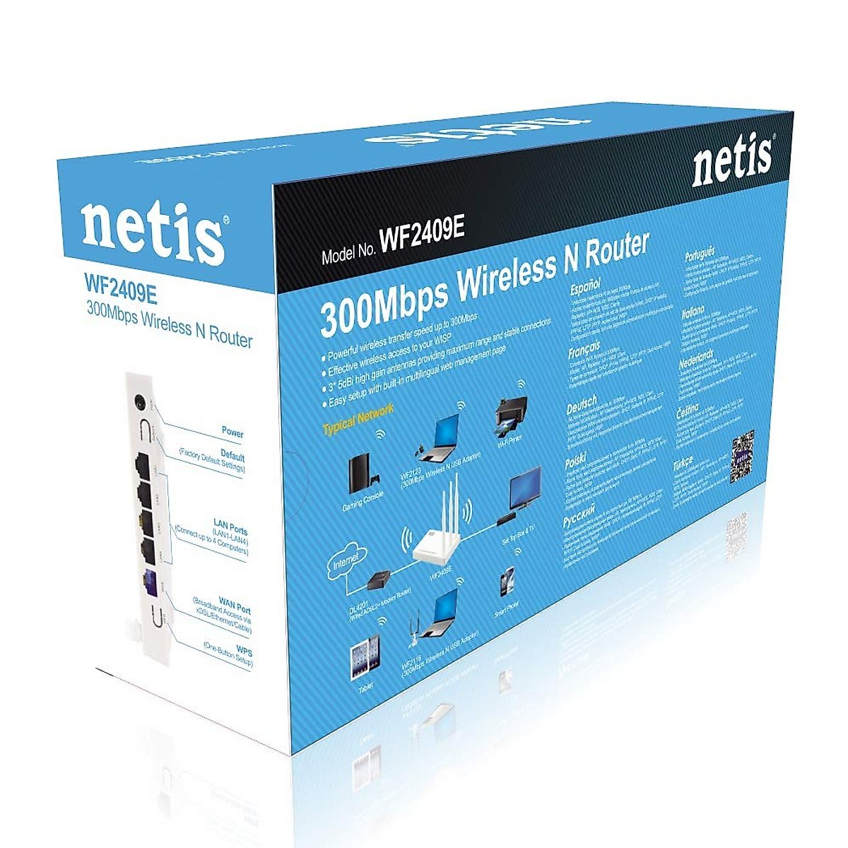 Netis WF2409E 300Mbps High-Speed Wireless N Router | Smart 3 x 5dBi High Gain Antennas with Parental Control for Computers, Smartphones, Wireless Cameras