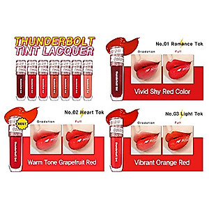 COLORGRAM Thunderbolt Tint Lacquer - True Beauty K-Drama Makeup, Glossy Long Lasting Moisturizing Lip Stain (0.2 fl.oz, 04 Daily Tok)