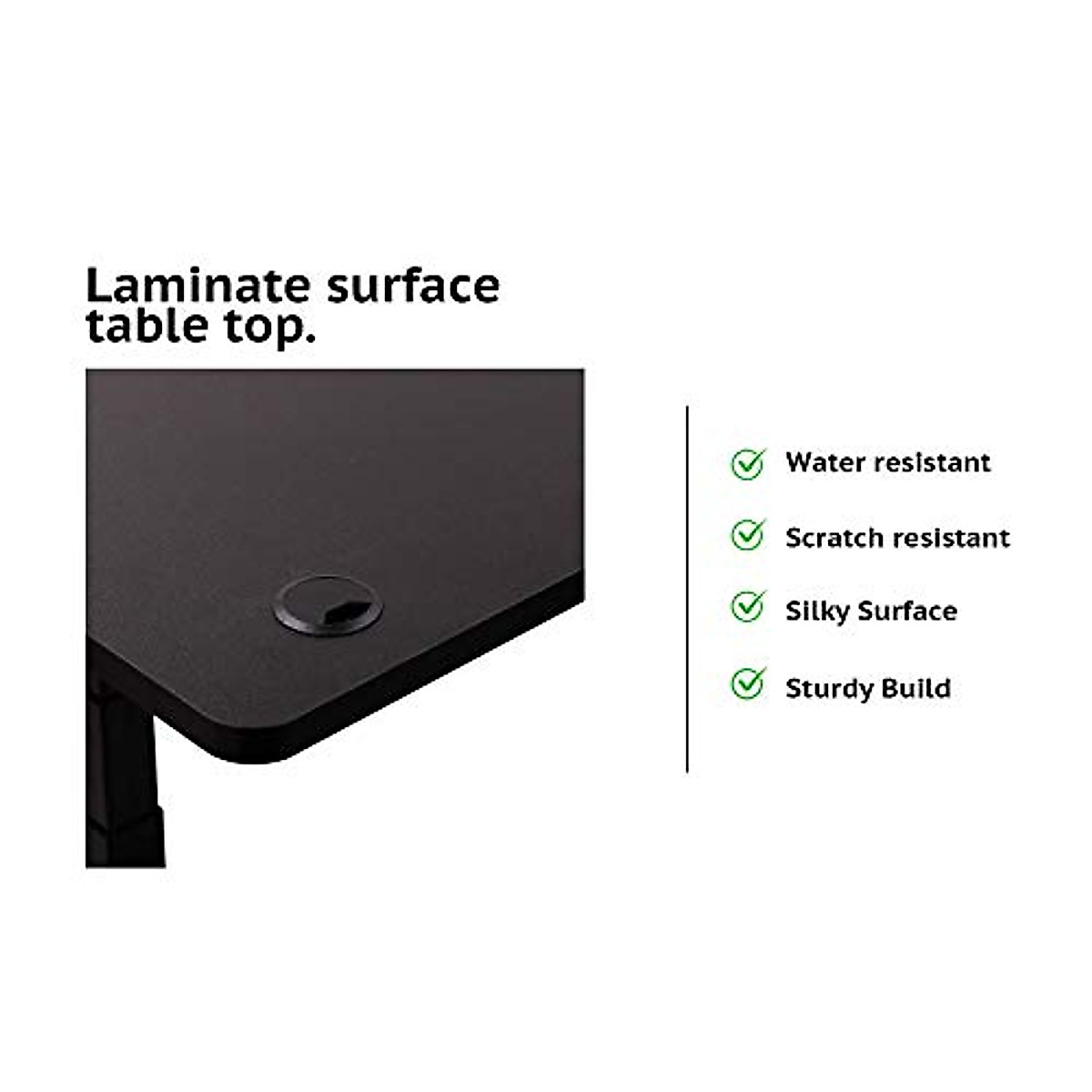 UNICOO Melamine 55.1 x 27.6 Inch Universal Table Top for Standard and Sit to Stand Height Adjustable Home and Office Desk Frames (Tabletop 55 - Black)