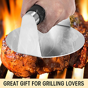 PMYEK Smash Burger Press with Anti-Scald Handle, 5.5 Inch Hamburger Smasher Tool, Meat Bacon Grill Tortilla Press, Patty Maker, Professional Griddle Accessories, Grill Press- Cooking Essentials