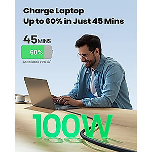 USB C to USB C Cable, INIU 100W [2-Pack 6.6ft] PD 5A Fast Charging Type C to Type C Cable, Nylon Braided USB-C Cord Phone Charger for Samsung S22 Note 20 iPad Pro MacBook Tablets LG Google etc.