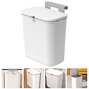 STOBAZA 3 Gallon Kitchen Compost Bin for Counter-Top or Under Sink Hanging Trash Can with Lid, Kitchen Trash Can Wall-Mounted Garbage Can Kitchen Garbage Can with Lid for Bathroom RV Cupboard