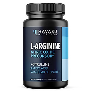 L Arginine L Citrulline Supplement Nitric Oxide Pills for Men | Stamina Endurance Performance for Workouts | L Arginine 500mg Nitrous Oxide Supplements for Men | 60 NO2 L-Arginine Plus Vegan Capsules
