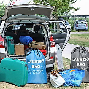 Nicunom 6 Pack Travel Laundry Bags, 24" x 36" Extra Large Laundry Bag Drawstring Closure Machine Washable Dirty Clothes Organizer, Fit a Laundry Basket or Hamper