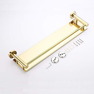 BGL Stainless Steel 304 Shelf Bathroom Shelf 19.6 Inch Wall Mount (Gold)