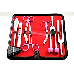 New Premium Set of 7 pcs Reflex Percussion Taylor Hammer Penlight Tuning Fork C 256 C 512 Bandage Scissors 5.5 and 4.5 Inches Hemostat Forceps 5.5 Inches CYNAMED