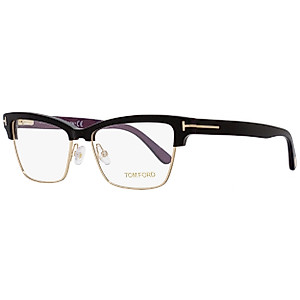 Tom Ford TF5364 Rectangular Eyeglasses FT5364 (005 Black Gold, 53)