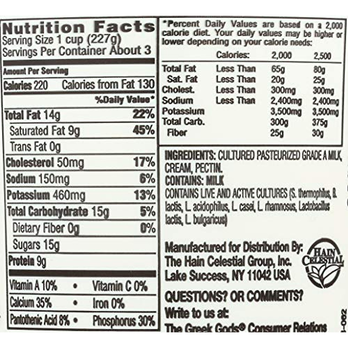 The Greek Gods Greek Yogurt, Plain, 24 oz