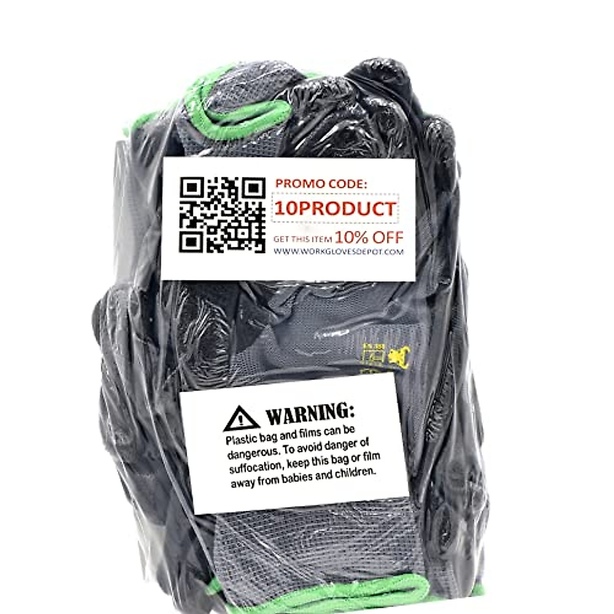 G & F Products 12 PAIRS Mens Working Gloves with Micro Foam Coating - Garden Gloves Texture Grip - men’s Work Glove For general purpose, construction, yardwork, Large (1519L-12),Grey/Black