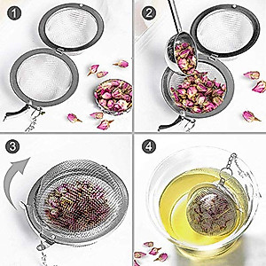 TeaSanavie Tea Infuser Tea Strainers for Loose Tea Amethyst Crystal Heart Pendant Tea Filter Infinity Love Heart Handmade Gemstone Tea Ball with Extended Chain Hook for Brew Fine Loose Tea Gift