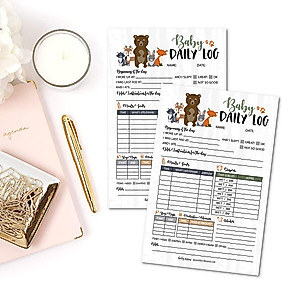 Nanny Newborn Baby or Toddler Log Tracker Journal Book, Daily Schedule Feeding Food Sleep Naps Activity Diaper Change Monitor Notes, Essential Supplies for Daycare, Babysitter, Caregiver, 50 Sheet Pad