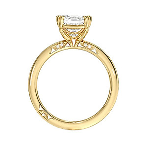 2 CT Emerald Cut Engagement Rings for Her Moissanite Rings Solitaire Proposal Gift Her 925 Silver 10K/14K/18K Solid Gold Bridal Rings (10K Solid Yellow Gold)