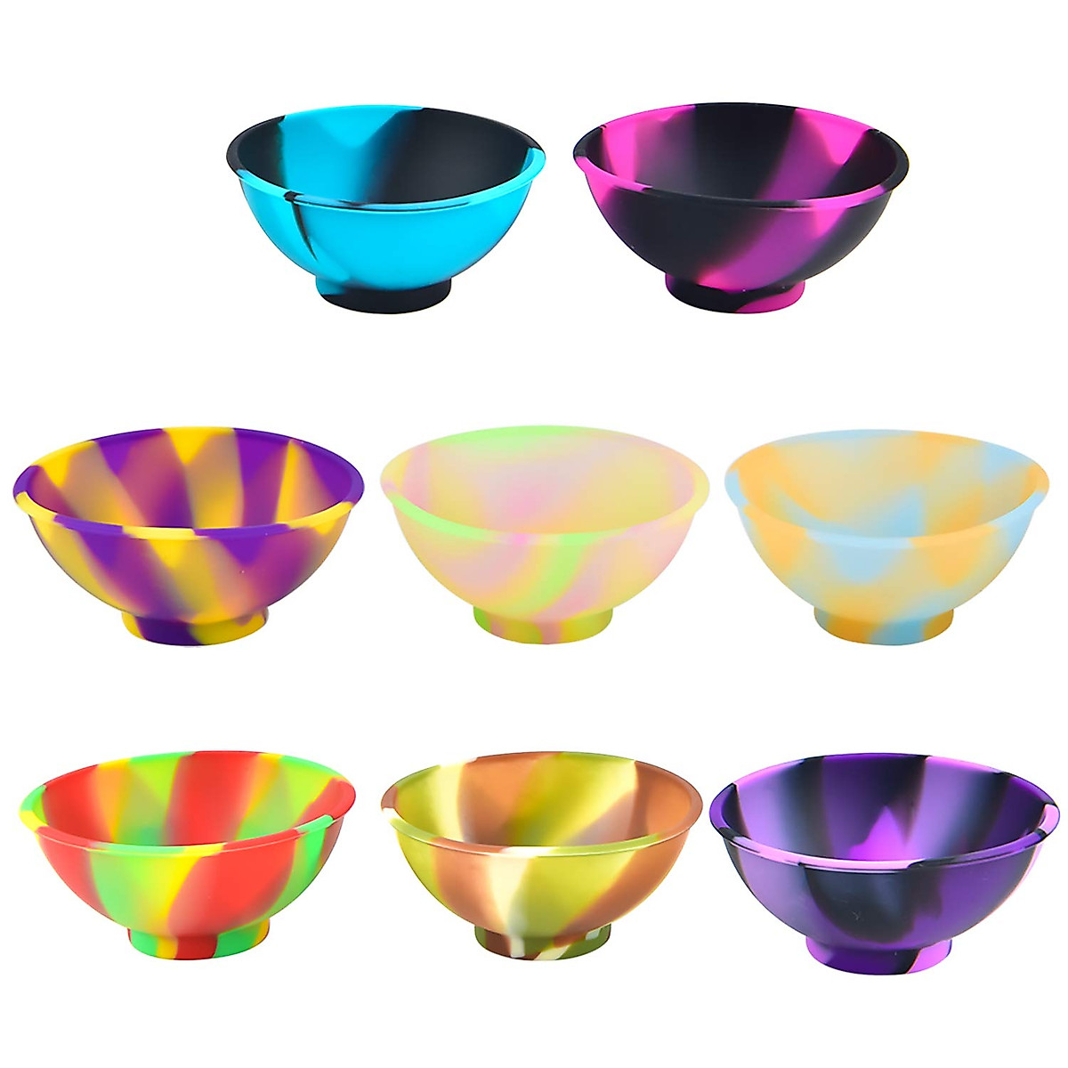 Coopay 8 Pieces Mini Silicone Bowls Multicolor Pinch Bowls Heat Resistant Snack Bowls Prep and Serve Bowls, Unbreakable, Flexible, 1.75 Oz (Mixed Colors)
