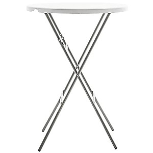BTEXPERT White 32" Round 43" Bar Height Granite Plastic Folding Portable Commercial Banquet Card Coffee Dining Table for Wedding Party Event Home Kitchen Outdoor, One