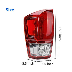 Driver Left Side Rear Tail Light Brake Lamp Assembly Replacement for 2016 2017 Toyota Tacoma SR SR5 81560-04170