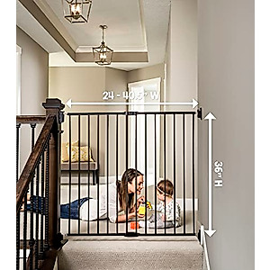 Regalo 2-in-1 Extra Tall Easy Swing Stairway and Hallway Walk Through Baby Gate, Black 1 Count (Pack of 1)