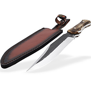 Armory Replicas Wild Hog Bowie Outdoor Hunting Knife | Full Tang Fixed Blade Knife Wooden Handle
