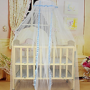 HEVIRGO Bed Canopy Mosquito Net, Hanging Travel Netting Curtains, Play Tent Bedding, Baby Bed Mesh Dome Curtain Mosquito Net Durable Toddler Crib Cot Canopy Bed Net - Beige