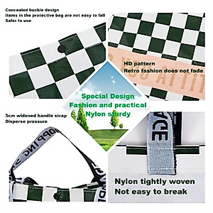 AMEIP Reusable Grocery Bags Foldable, 4 Pack Heavy Duty Large Shopping Cart Totes Portable Waterproof Bag Maximum 50 lbs with Reinforced Bottom & Handles for Cloth Toy Kitchen Picnic (Plaid)