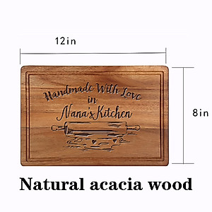 Gift for Nana, Hand made With Love in Nana's, Engraved Kitchen Cutting Board, Gifts for Mom, Grandma, Nana, Mother's Day Gift, Christmas Gift One Size