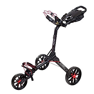 Bag Boy Nitron 3 Wheel Golf Push Cart, Easy 1 Step Open and Fold, Scorecard Console, Beverage Holder, Mobile Device Holder, Handle Mounted Parking Brake