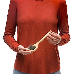 Redecker Fur Brush, Sheepskin and Fur Wire Slicker Brush, Daily Grooming for Rugs, Garments, Dogs and Cats, Made in Germany