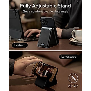 ESR 5,000mAh Wireless Power Bank Wallet with USB-C Cable (HaloLock), Compatible with MagSafe Battery Pack, Wireless Portable Charger, Magnetic Wallet for iPhone 15/14/13/12 (Except 13/12 Mini), Black