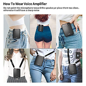 Voice Amplifier, Portable Microphone Speaker, Teacher Classroom Microphone, Bluetooth Headset Microphone Amplifier for Meeting Tour Guides