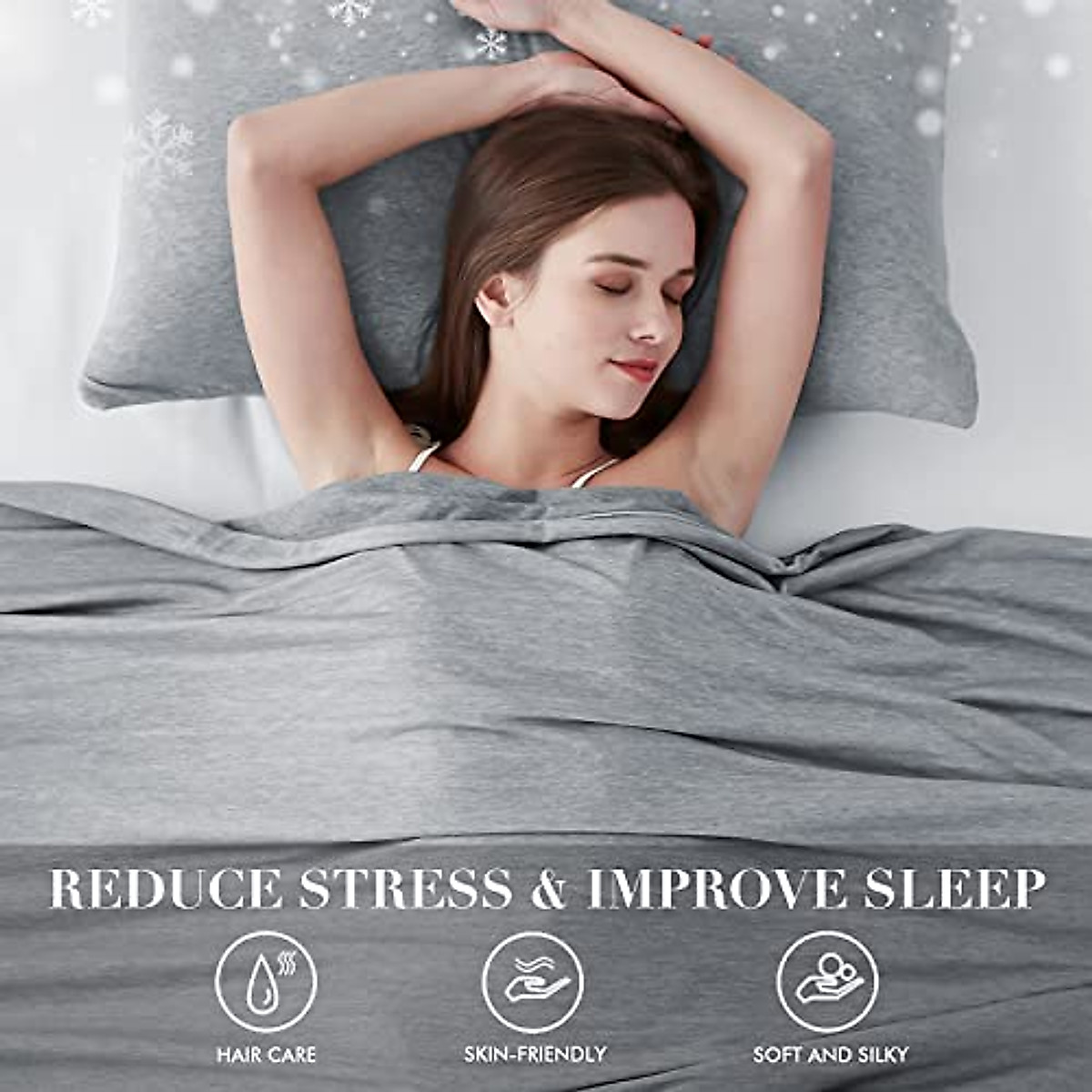 LUXEAR Cooling Blanket for Hot Sleepers Night Sweats Japanese Q-Max>0.4 Arc-Chill Cooling Fiber Keep Adults/Children Cool All Night Twin Size Cool Summer Blanket 59 X 79in -Gray