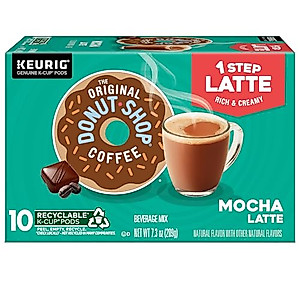 The Original Donut Shop Mocha Latte, Single Serve Coffee K-Cup Pod, Flavored Coffee, 60 Count (6 Packs of 10)