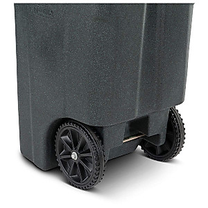 Toter 64 Gal. Trash Can Greenstone with Wheels and Lid