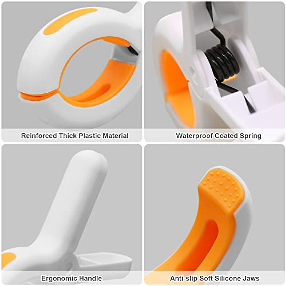 WaaWee Beach Towel Clips Clamps- 6 Pack Plastic Large Pool Chair Clips 5 Inch Clothespins Windproof Clips Clothes Pegs for Beach Chairs Cruise Chair (Orange)