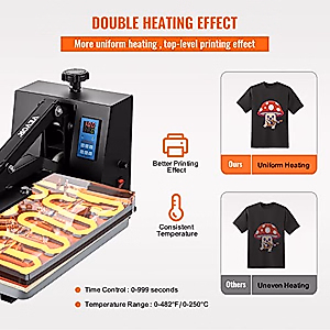 VEVOR Heat Press 16x20, 1700W Power Heat Press Machine, Fast Heating, High Pressure Heat Press Machine for T-Shirt, Digital Industrial Sublimation Printer for Heat Transfer Vinyl, Easy to Use, Black
