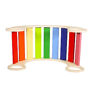 Nautical Beach Decor Waldorf Wooden Rocking Play (Rainbow)