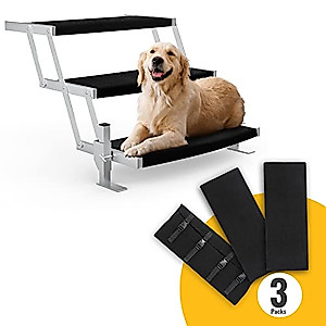 BougeRV RV Step Covers 3 Packs for Fold Up Curved Steps, 22 Inch Wrap Around Radius Stairs Rugs, Camper Carpets for Outside RV Accessories